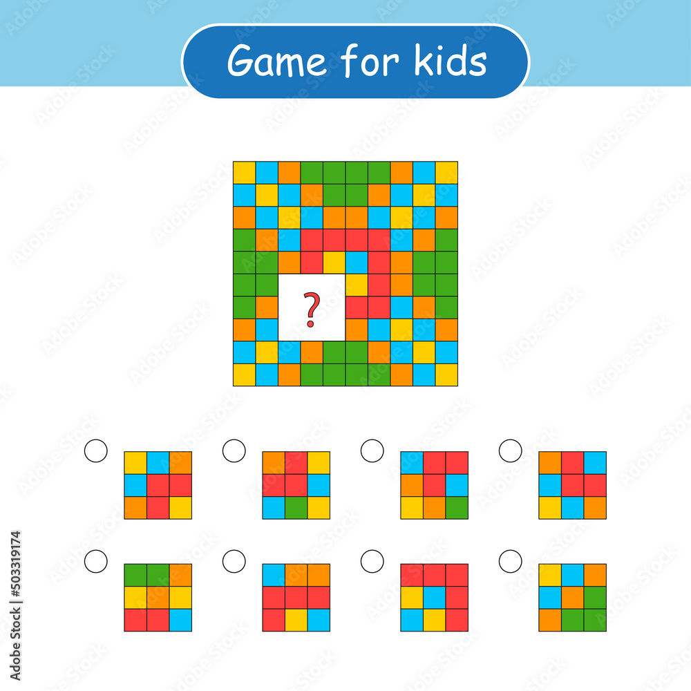 Logical puzzle game. Attention tasks for children. Find the element ...