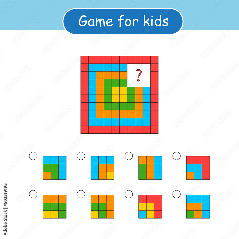 Logical puzzle game. Attention tasks for children. Find the element ...