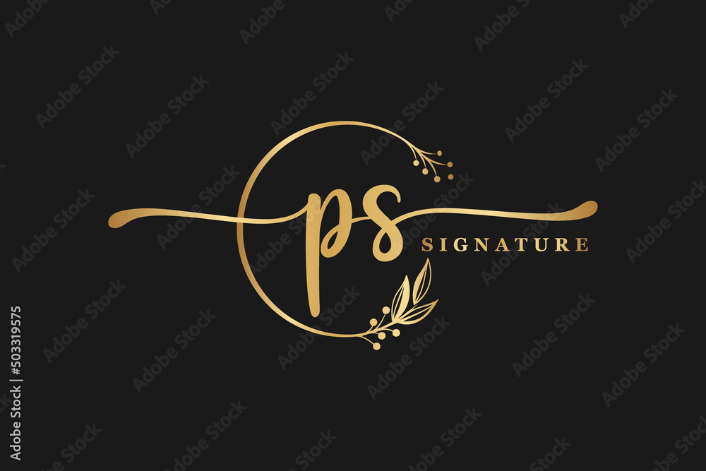 luxury signature initial ps logo design. Handwriting vector logo design ...