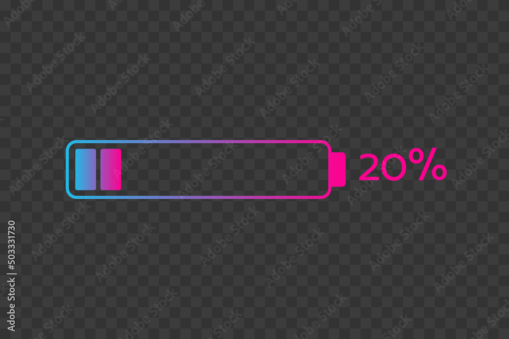 20 percent chart. Vector percentage infographics on transparent ...