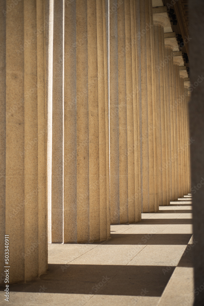 Shadow and pattern, Greek inspired Pantheon, Columns, pillars, granite ...