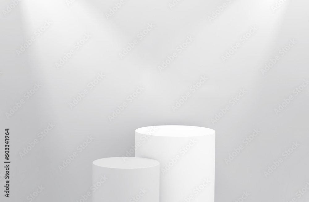 Minimalist podium with highlights for product display on white ...