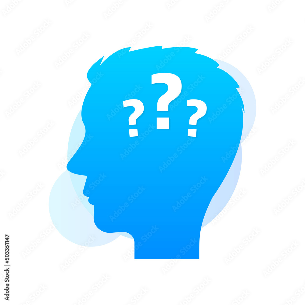 Question head, great design for any purposes. Flat cartoon vector ...