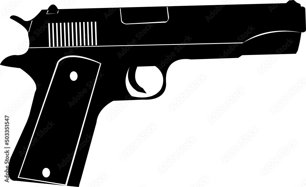 hand gun hand pistol svgs vector cut file cricut silhouette and t-shirt ...