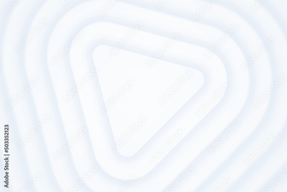 3D Render Light Monochrome Layered Rounded Triangle Shape Abstract ...