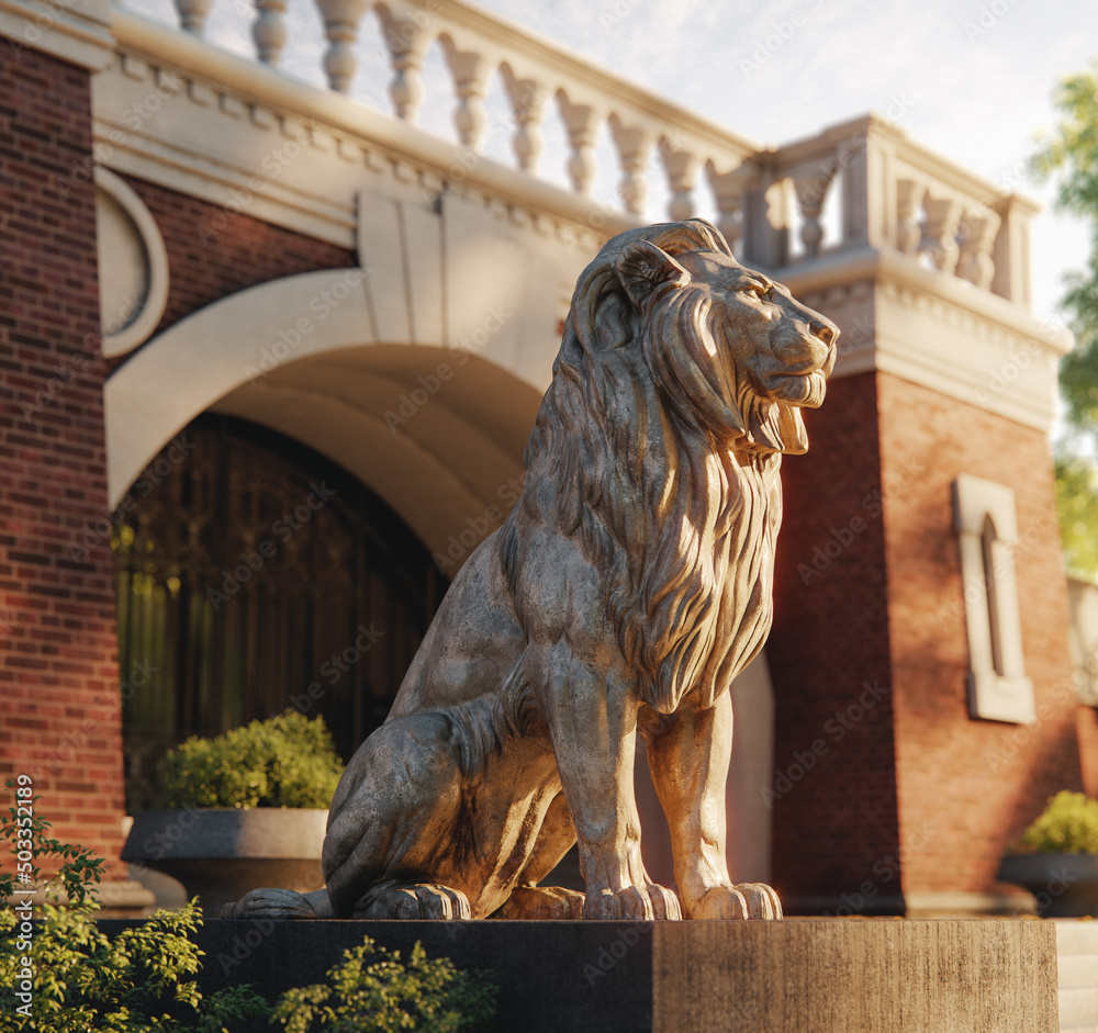 Lion Statue art Stock Illustration | Adobe Stock