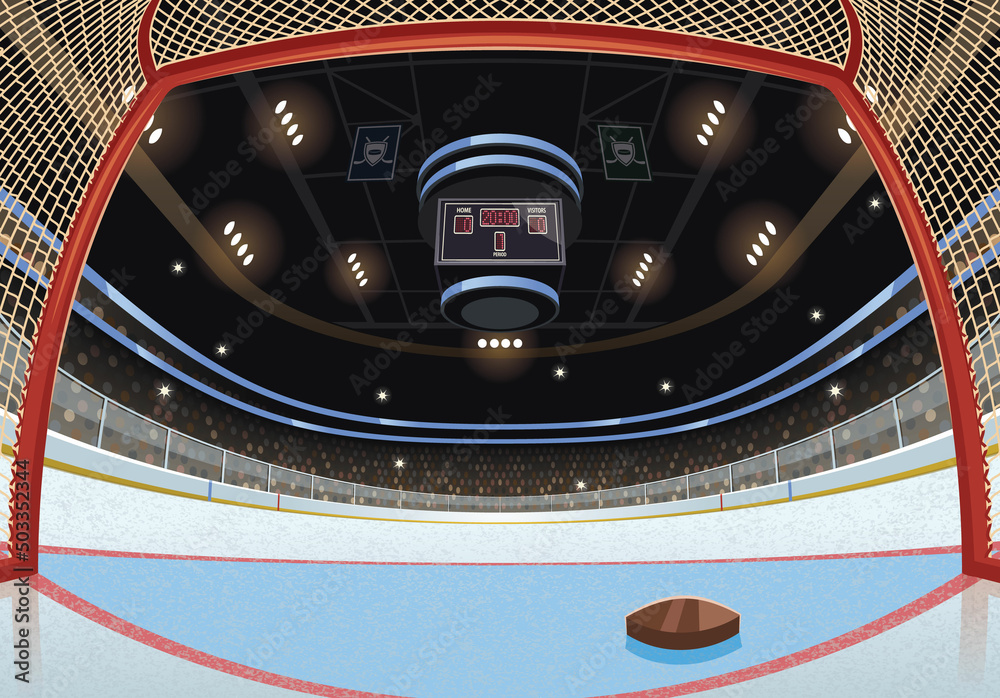 Ice hockey rink arena ready for game vector illustration Stock Vector ...