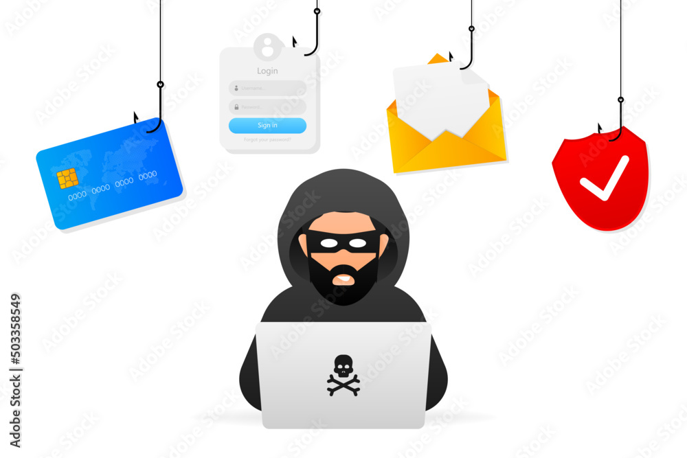 Hacked, great design for any purposes. Internet technology. Cyber crime ...