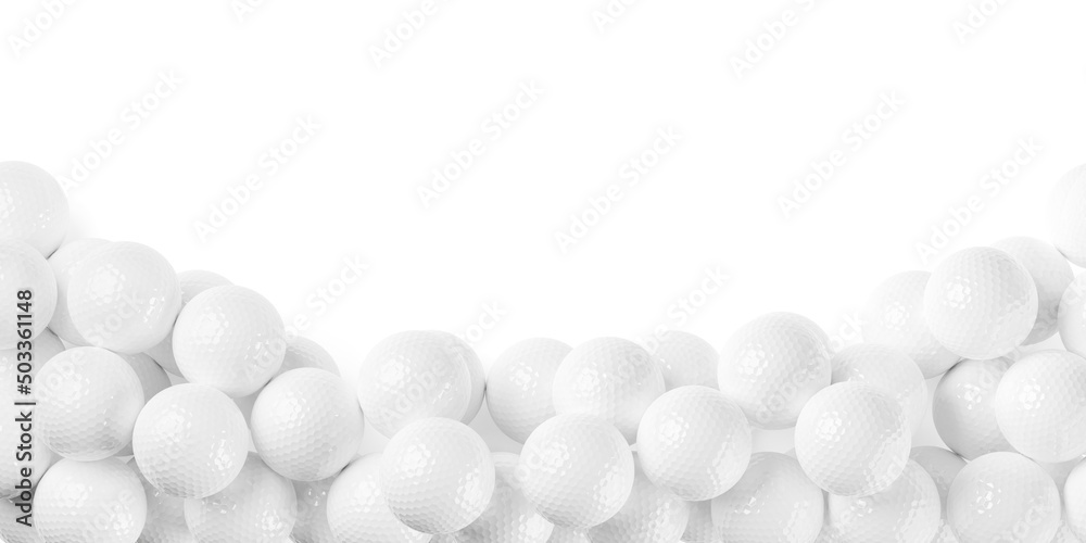 Rounded white golf ball border or edge isolated on white background ... Rounded white golf ball border or edge isolated on white background ...