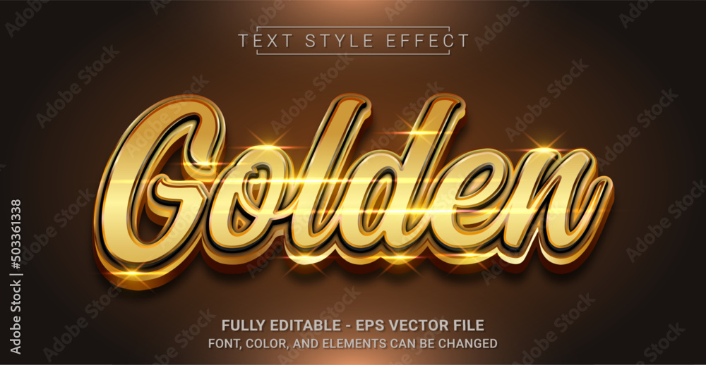 Golden Text Style Effect. Editable Graphic Text Template. Stock Vector ...
