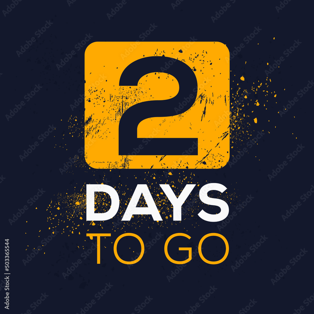 2 Days Countdown left, vector illustration. Stock Vector | Adobe Stock