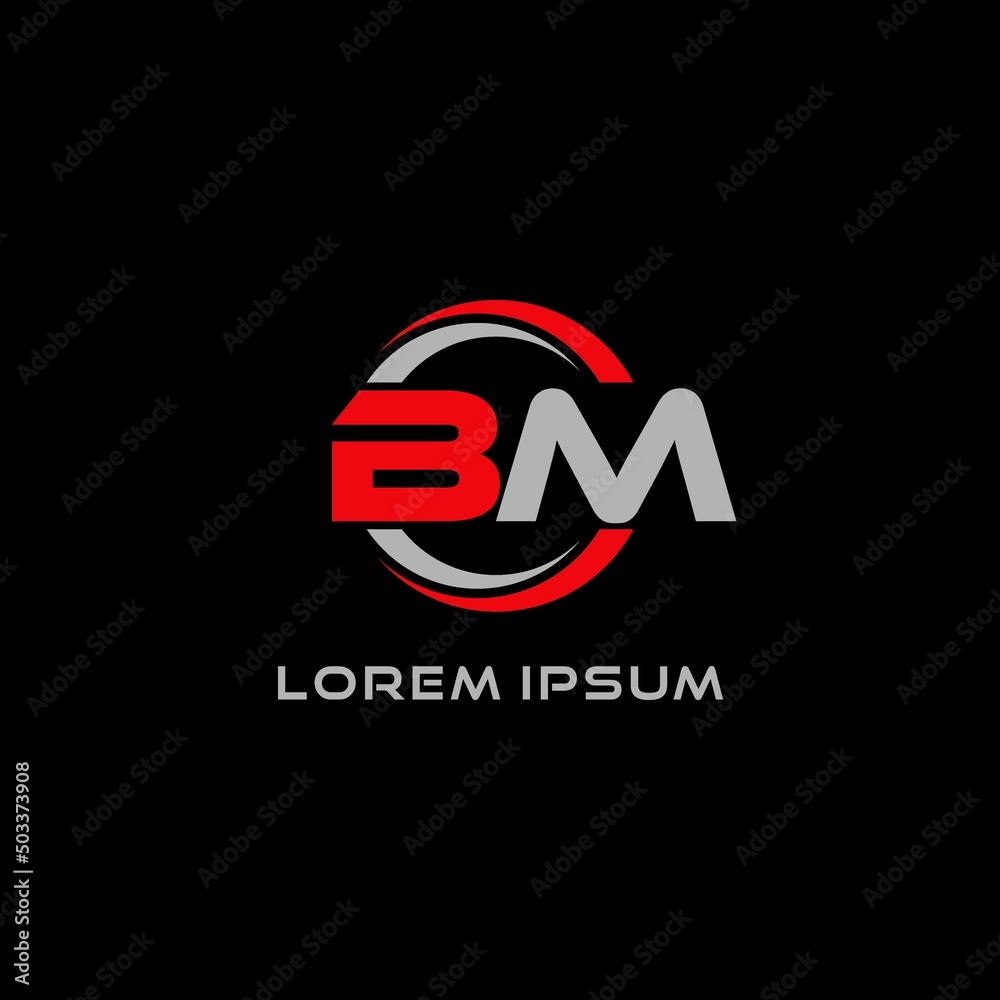 Letter BM logo combined with circle line, creative modern monogram logo ...