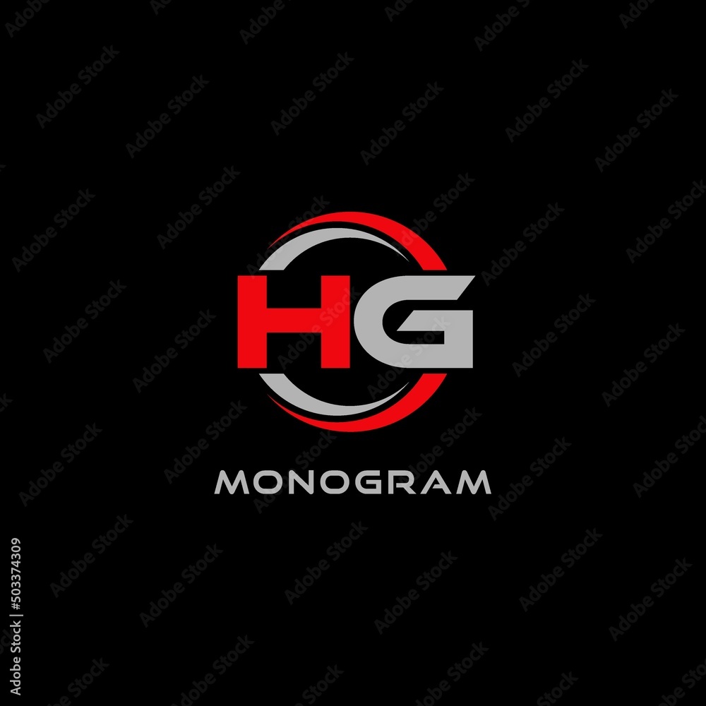 Letter HG logo combined with circle line, creative modern monogram logo ...