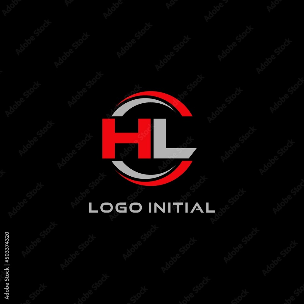 Letter HL logo combined with circle line, creative modern monogram logo ...