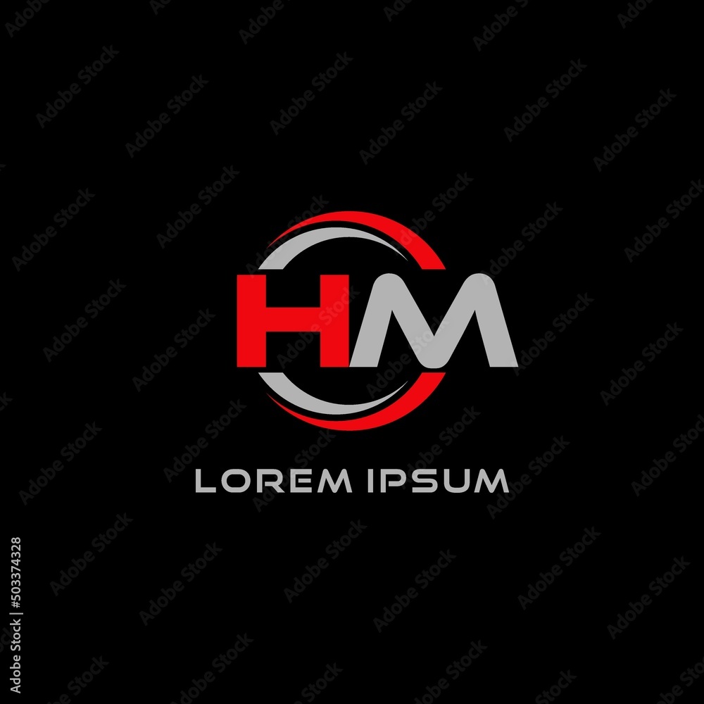 Letter HM logo combined with circle line, creative modern monogram logo ...