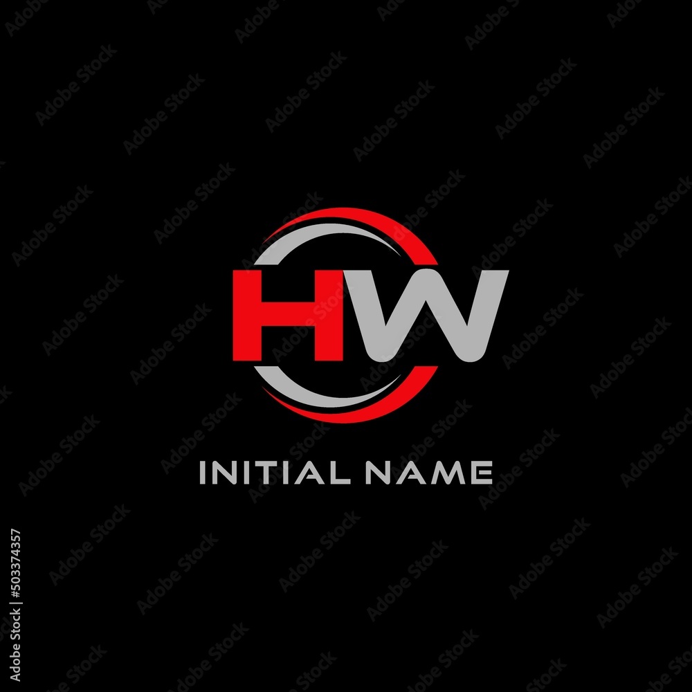 Letter HW logo combined with circle line, creative modern monogram logo ...