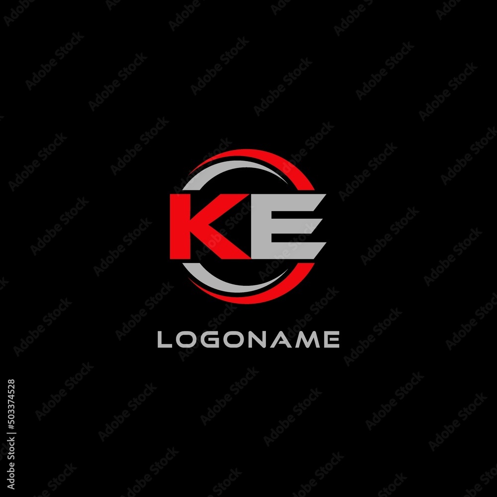 Letter KE logo combined with circle line, creative modern monogram logo ...