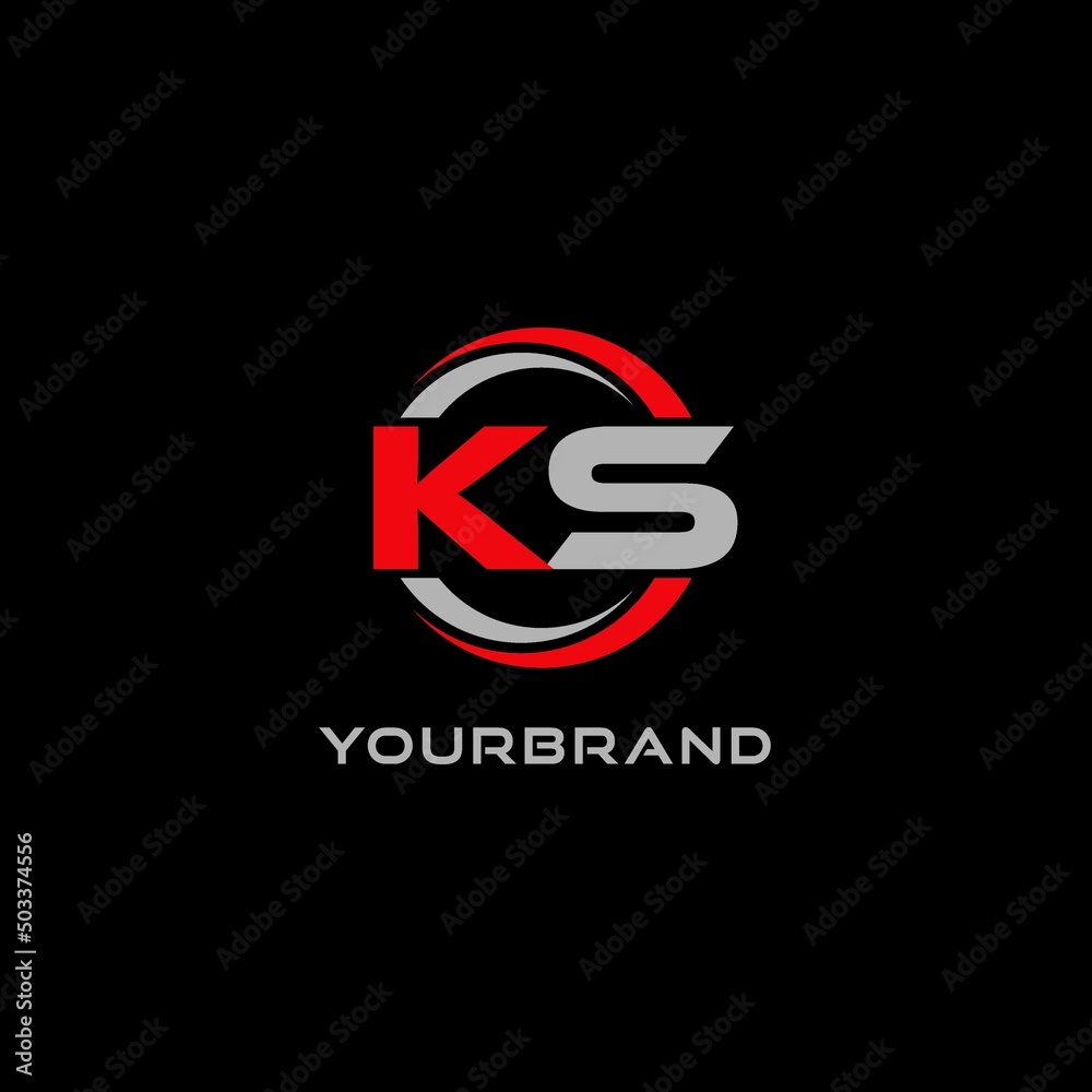 Letter KS logo combined with circle line, creative modern monogram logo ...