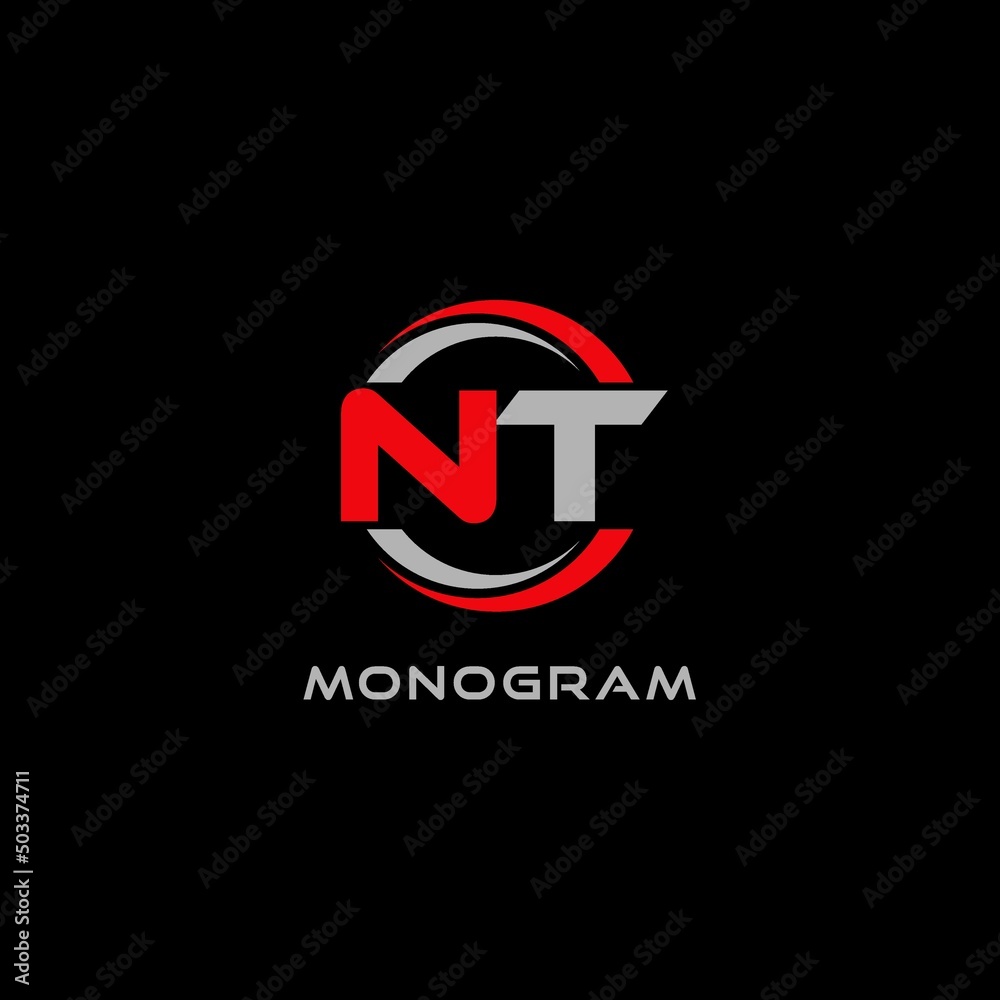 Letter NT logo combined with circle line, creative modern monogram logo ...