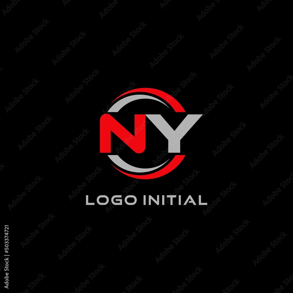 Letter NY logo combined with circle line, creative modern monogram logo ...