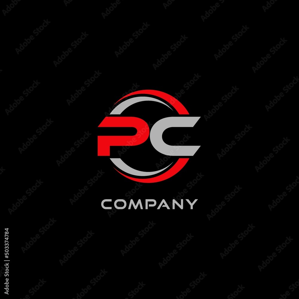 Letter PC logo combined with circle line, creative modern monogram logo ...