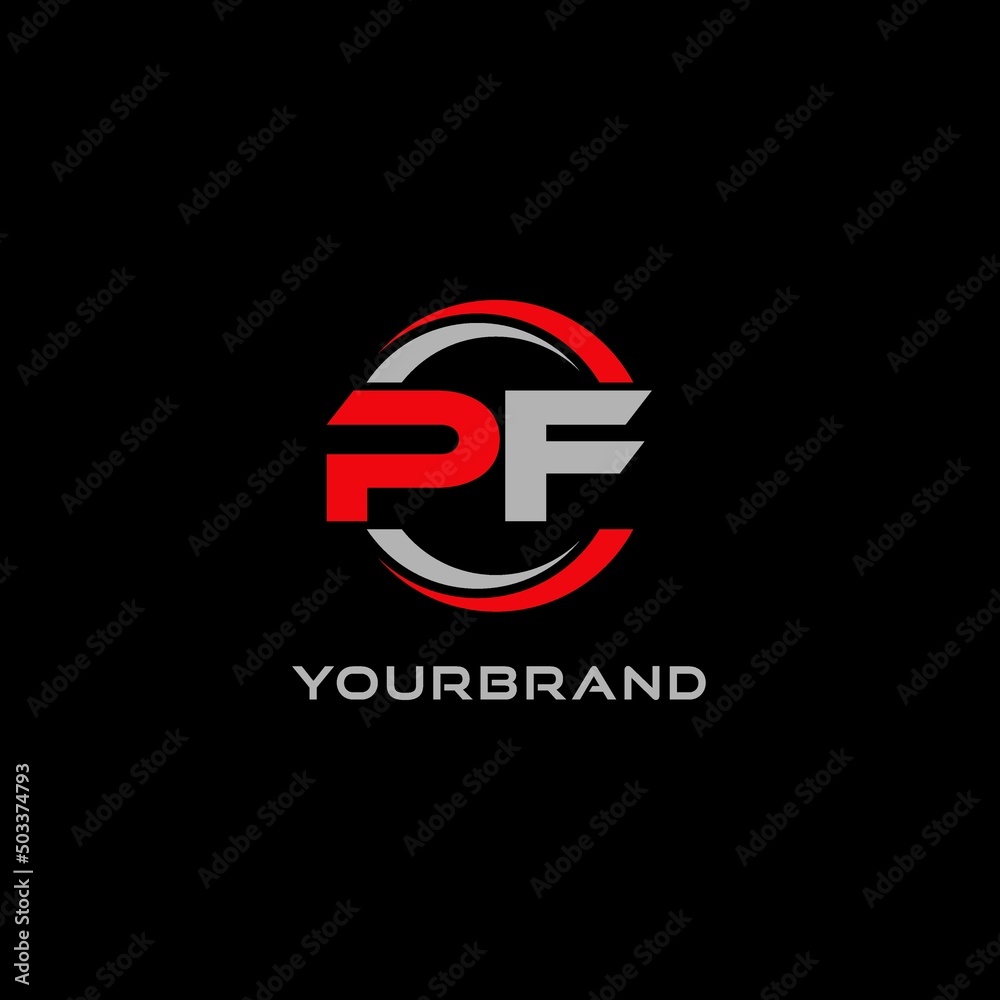 Letter PF logo combined with circle line, creative modern monogram logo ...