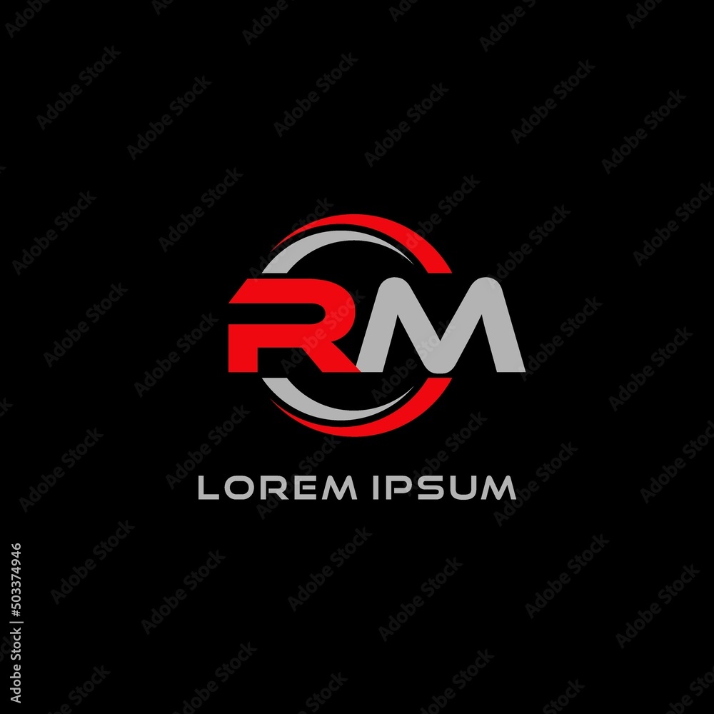 Letter RM logo combined with circle line, creative modern monogram logo ...