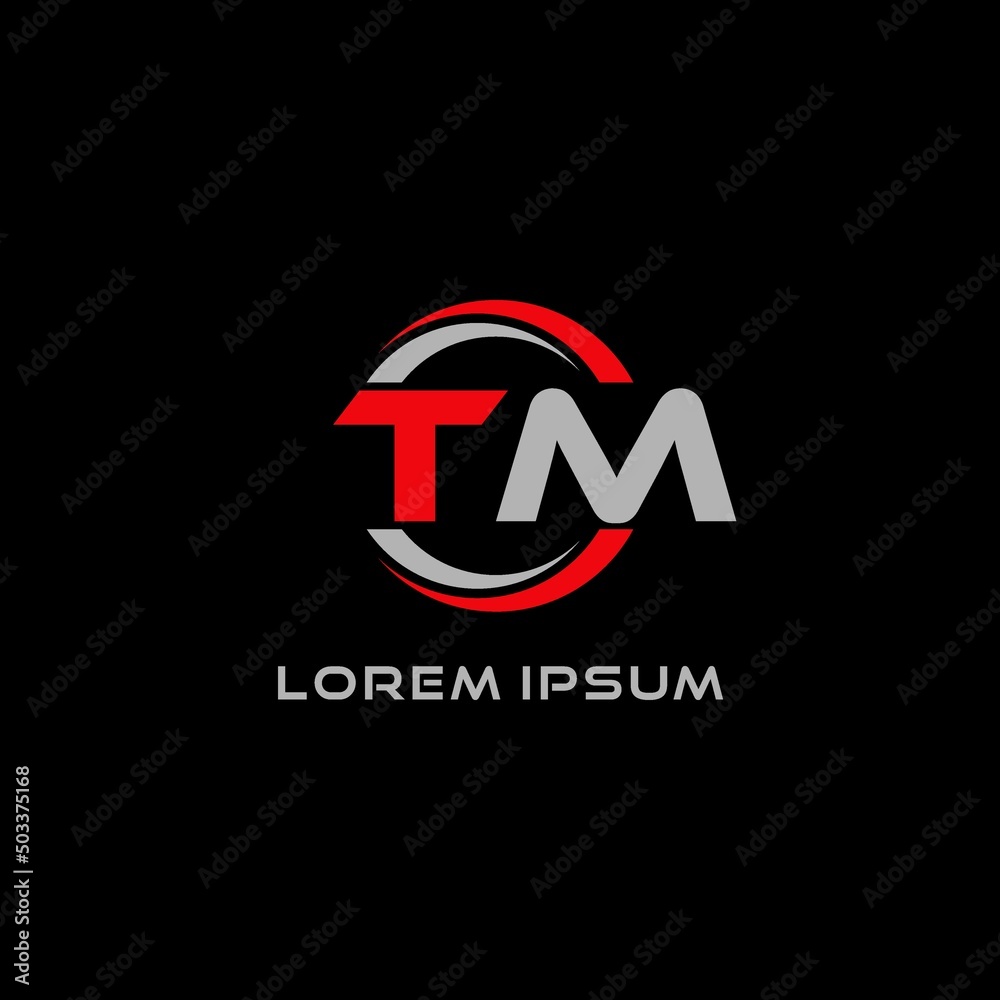 Letter TM logo combined with circle line, creative modern monogram logo ...