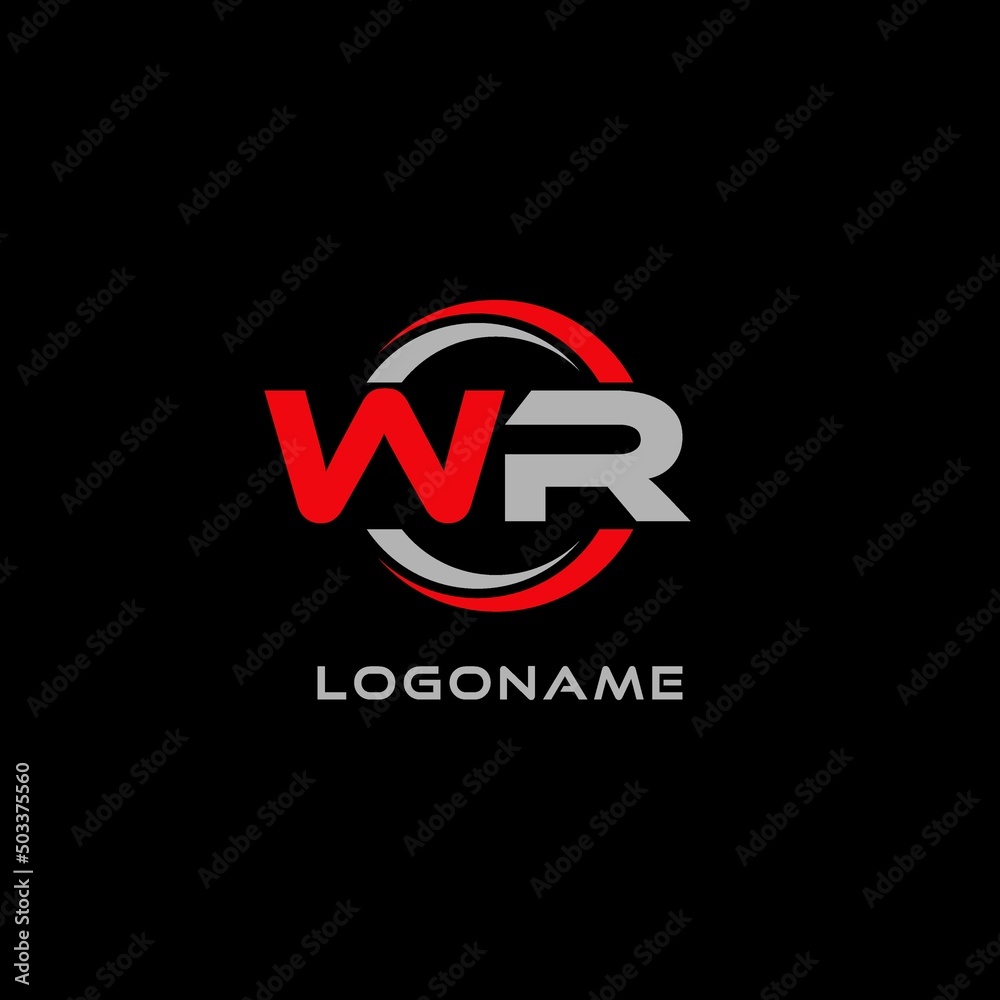 Letter WR logo combined with circle line, creative modern monogram logo ...