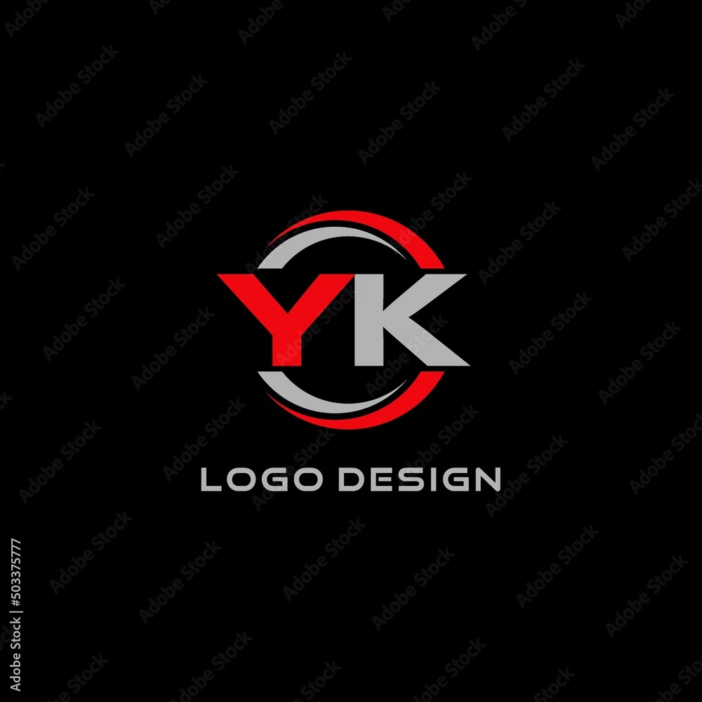 Letter YK logo combined with circle line, creative modern monogram logo ...