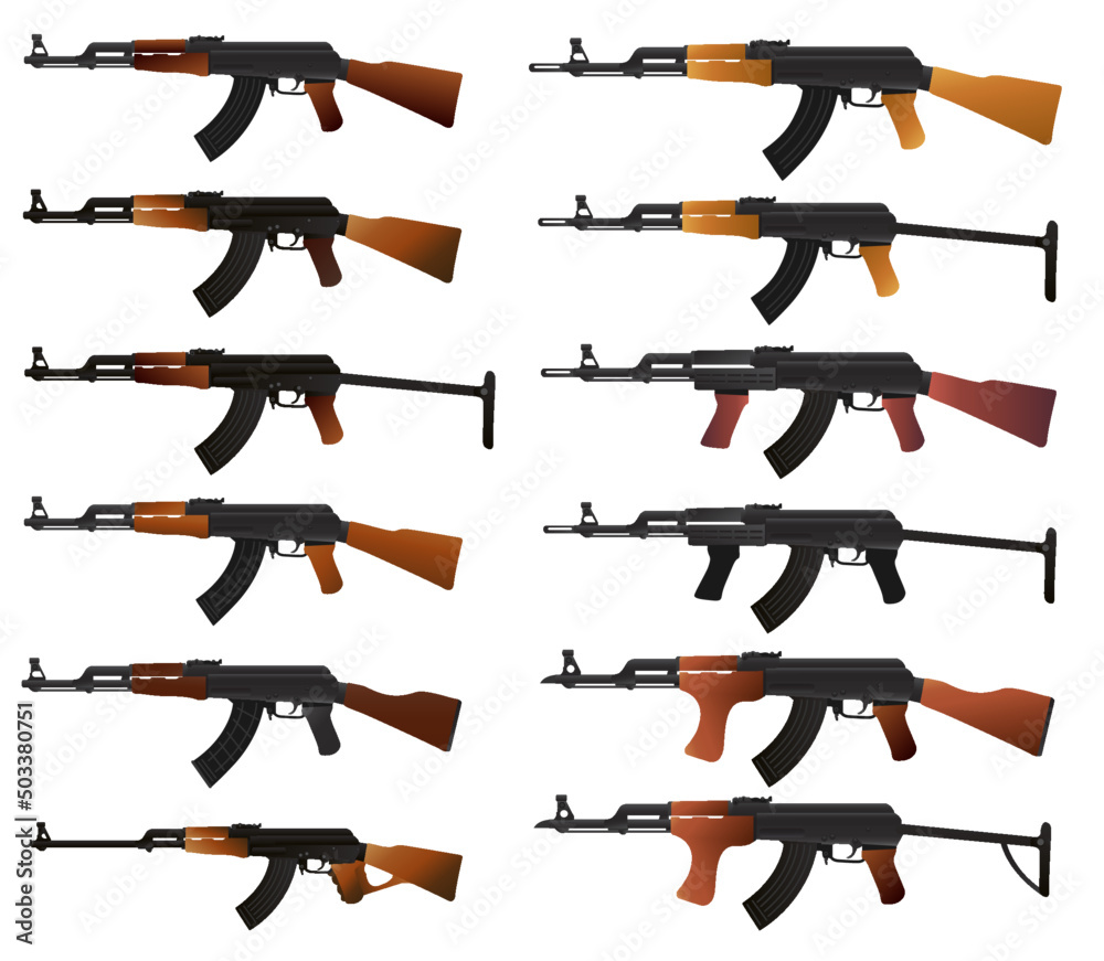 Soviet Assault Rifle Models and Variations Stock-Vektorgrafik | Adobe Stock