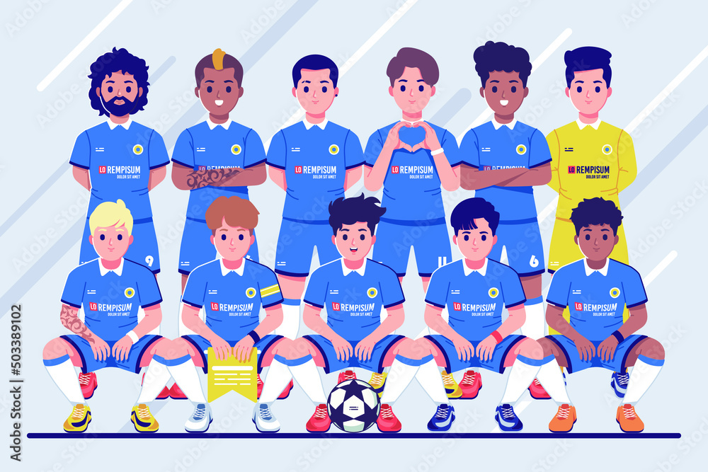 football team illustration Stock Vector | Adobe Stock