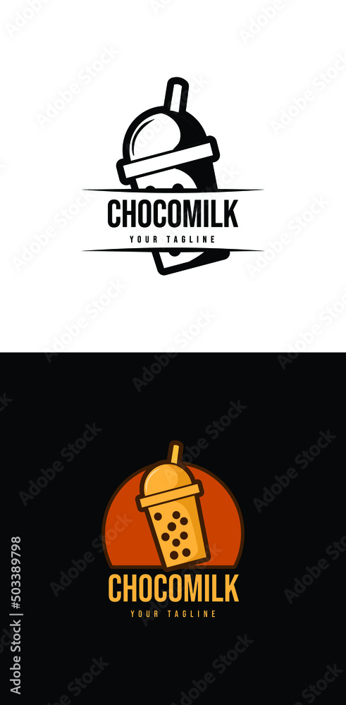 set of choco milk logo design for your business Stock Vector | Adobe Stock