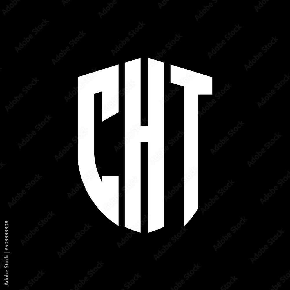CHT letter logo design. CHT modern letter logo with black background ...