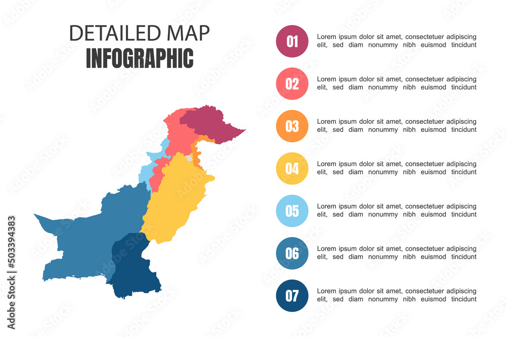 Modern Detailed Map Infographic of Pakistan Stock Vector | Adobe Stock