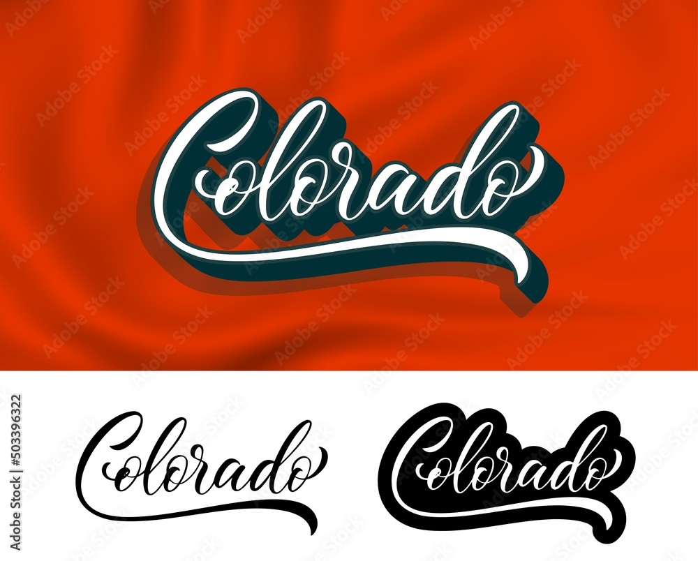 Colorado state, hand lettering design for printing on clothes. Vector ...