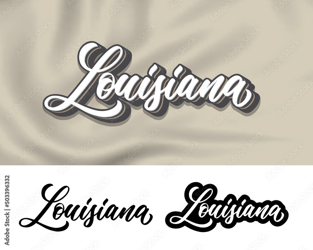 Louisiana, hand lettering design for printing on clothes. Vector ...