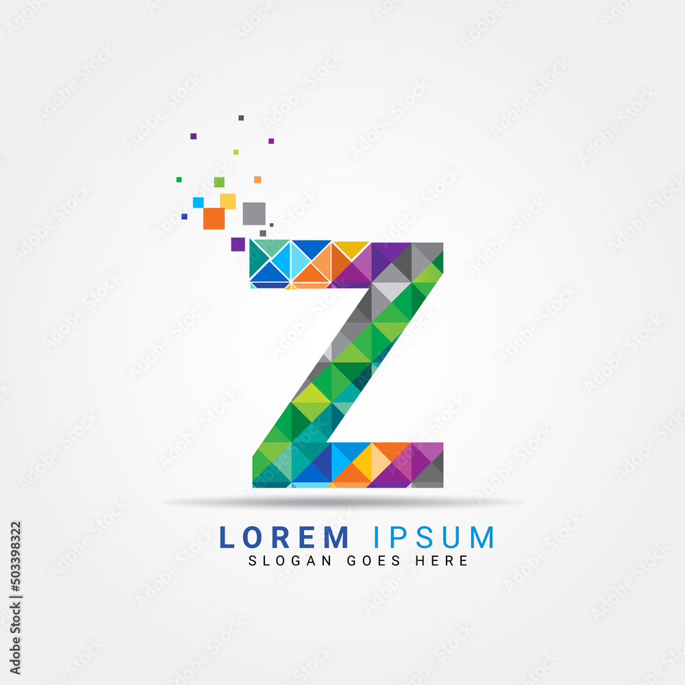 Letter Z geometric logo design template with perfect combination of ...