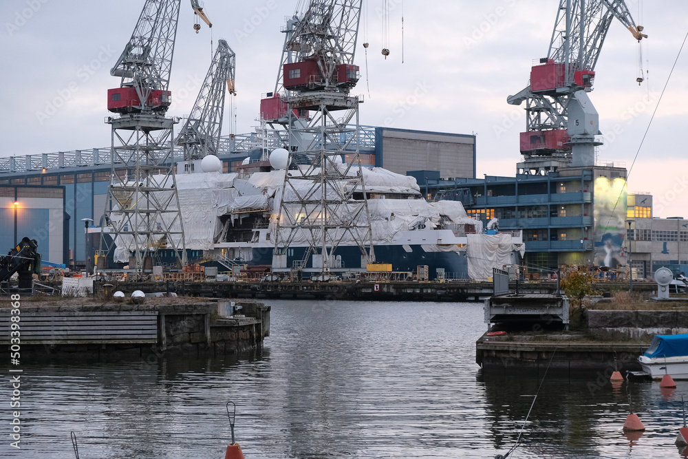 Modern expedition cruise ship cruiseship liner Minerva being built by ...
