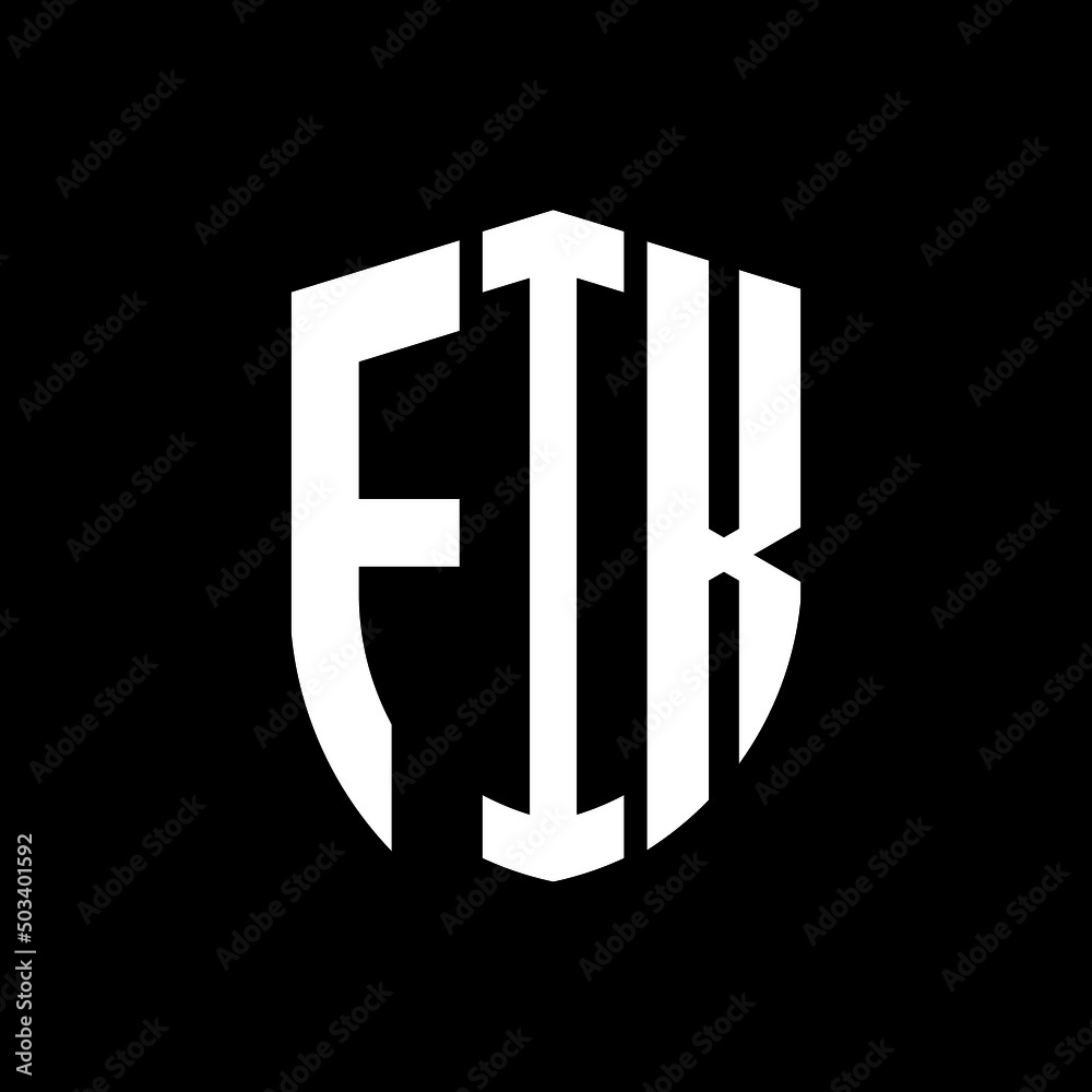 FIK letter logo design. FIK modern letter logo with black background ...