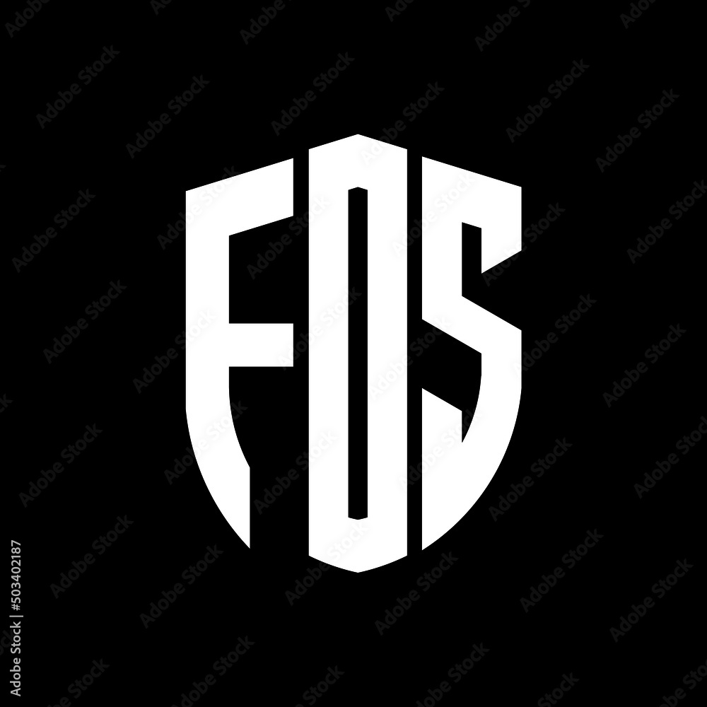 FOS letter logo design. FOS modern letter logo with black background ...