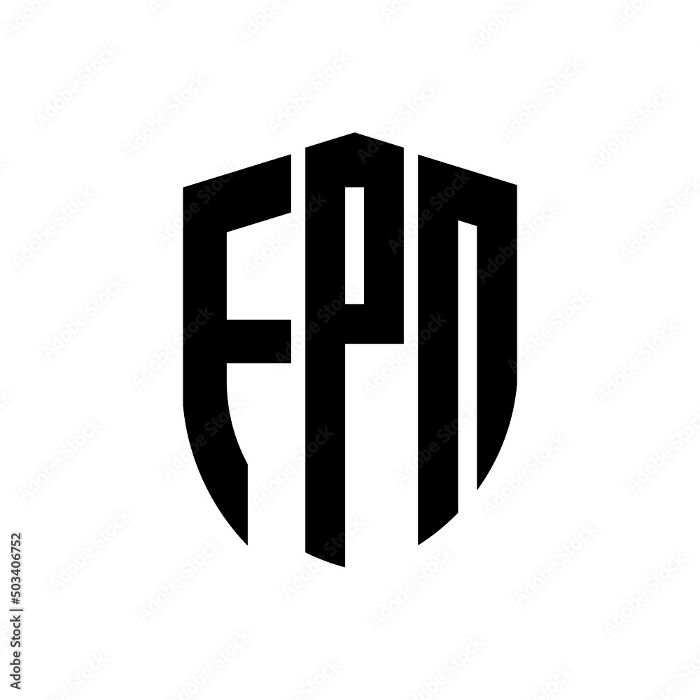 FPN letter logo design. FPN modern letter logo with black background ...