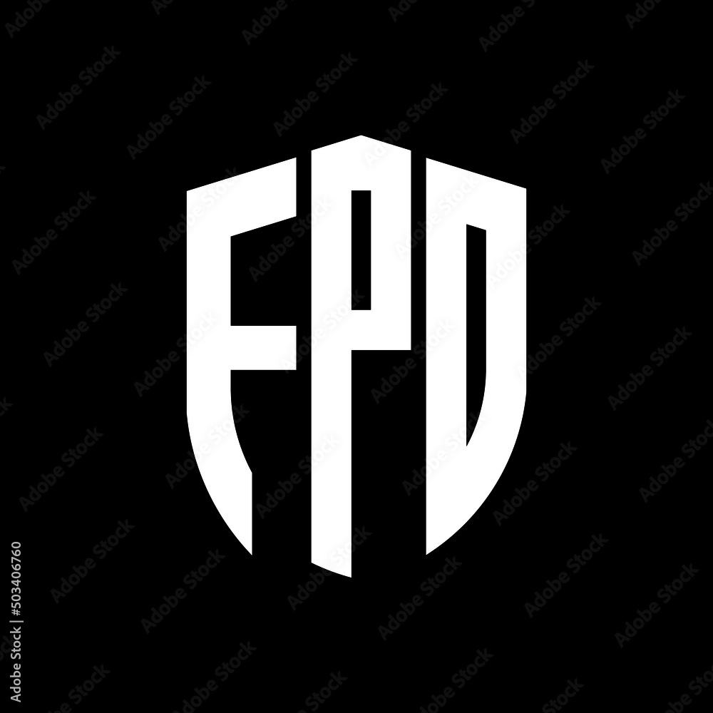 FPO letter logo design. FPO modern letter logo with black background ...