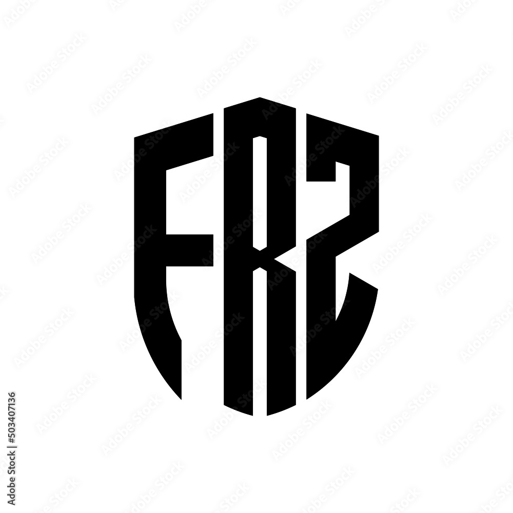 FRZ letter logo design. FRZ modern letter logo with black background ...