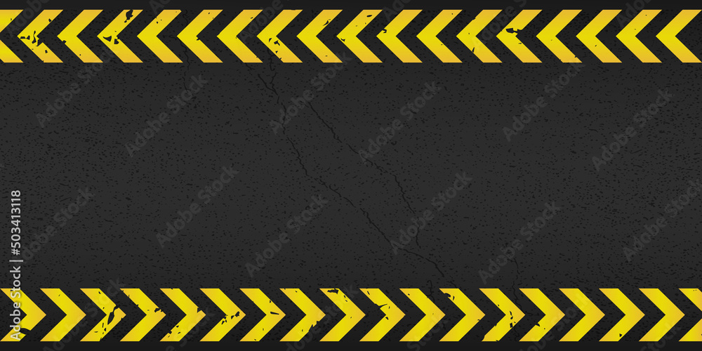 Vecteur Stock Yellow Stripped Rectangle on black background. Blank ...