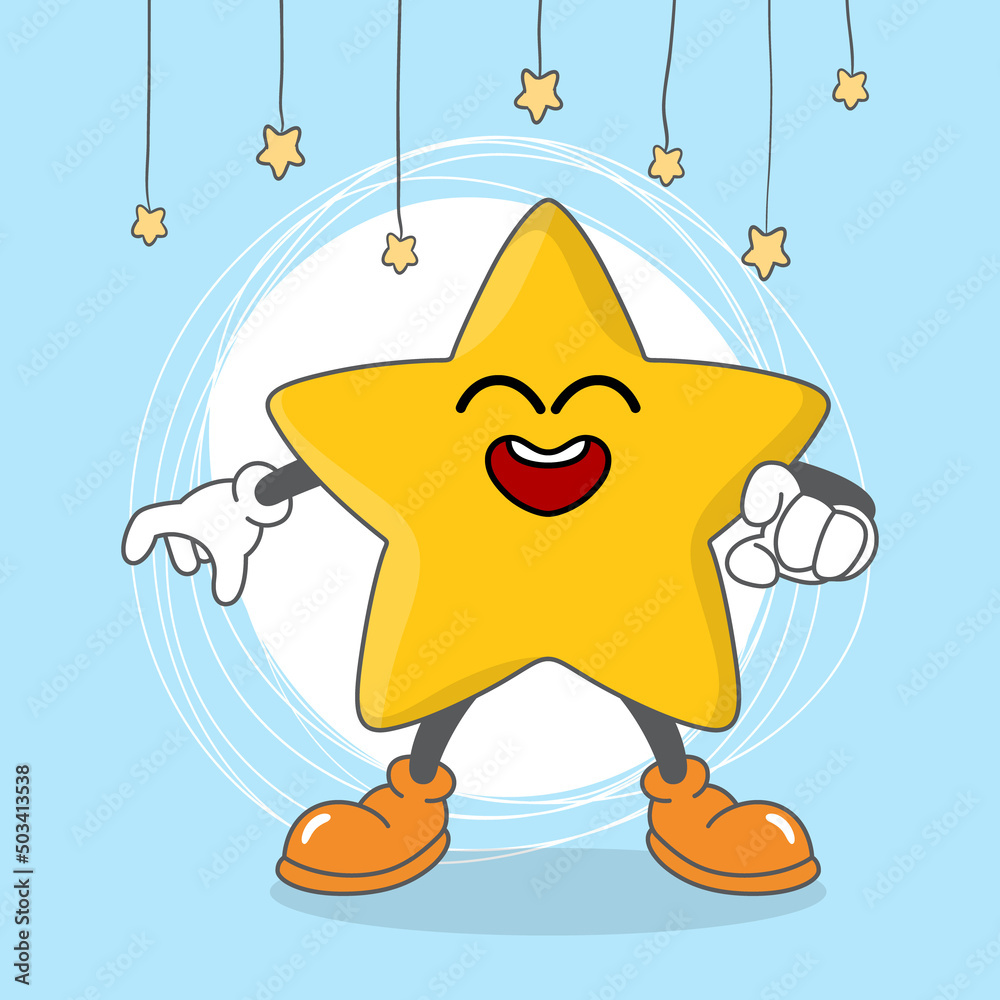 Cartoon Star Character Illustrate Star Syndrome Stock Vector | Adobe Stock