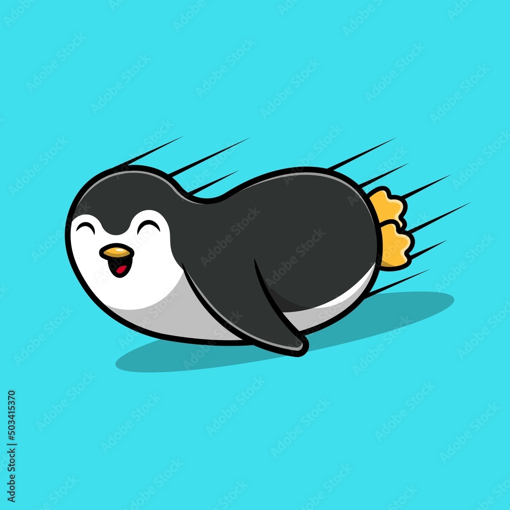 Cute Penguin Sliding Cartoon Vector Icon Illustration. Animal Icon ... Cute Penguin Sliding Cartoon Vector Icon Illustration. Animal Icon ...