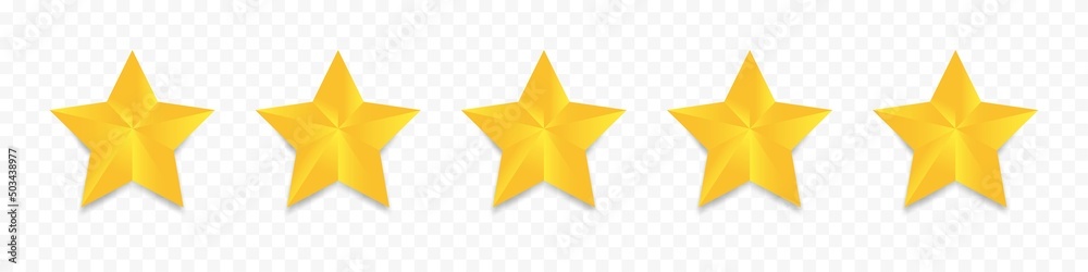 Rating stars. Star rate. Evaluation system. Golden stars. Five stars ...