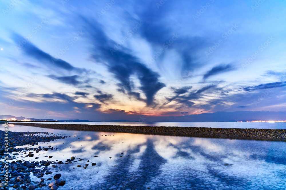 Water Reflection on Rinku Marble Beach Stock Photo | Adobe Stock