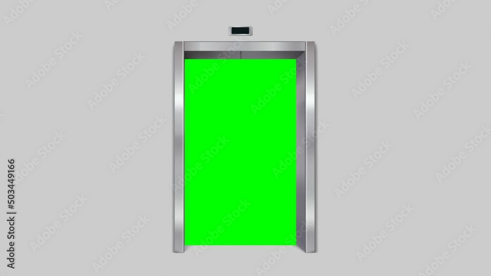 Elevator Lift Door Closing and Opening Graphic animation green screen ...